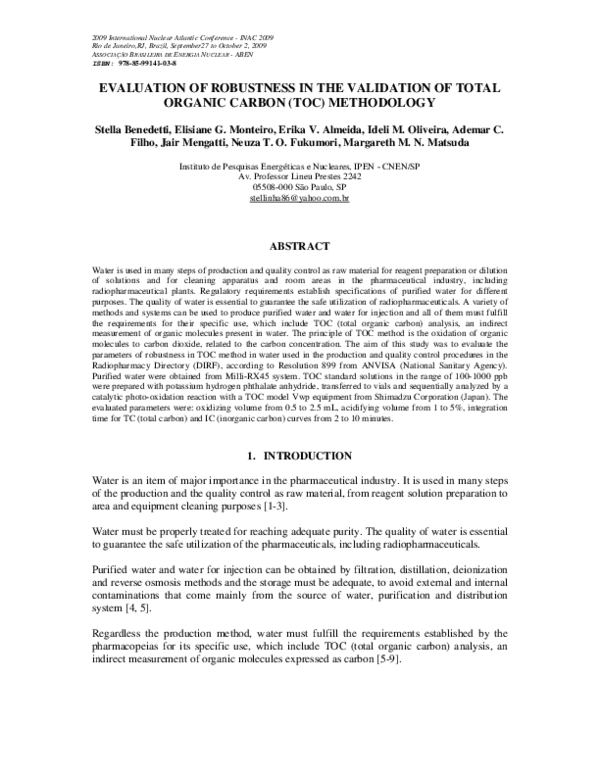 (PDF) Evaluation of Robustness in the Validation of Total Organic ...