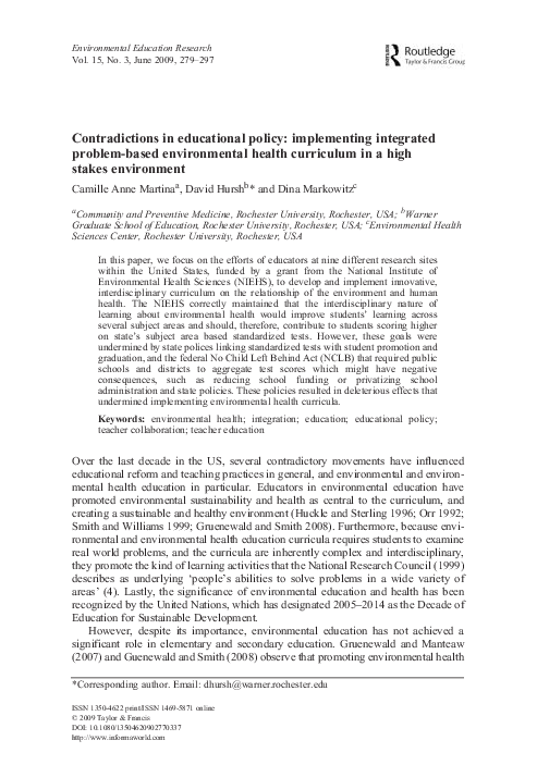 (PDF) Contradictions in educational policy: implementing integrated ...