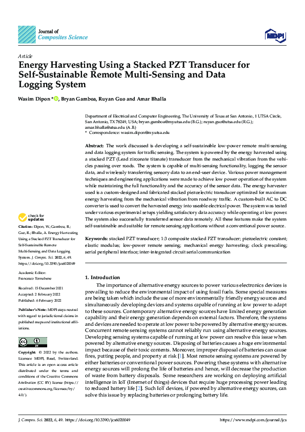 (PDF) Energy Harvesting Using a Stacked PZT Transducer for Self-Sustainable Remote Multi-Sensing ...