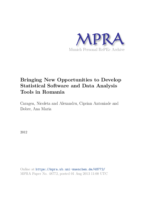 Pdf Bringing New Opportunities To Develop Statistical Software And 8447