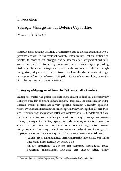 (PDF) Strategic Management of Defense Capabilities
