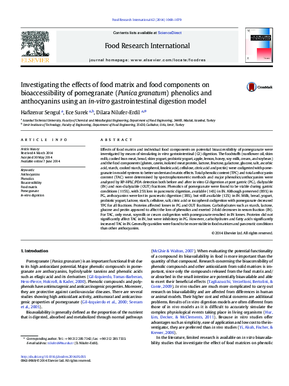 (PDF) Investigating the effects of food matrix and food components on bioaccessibility of ...