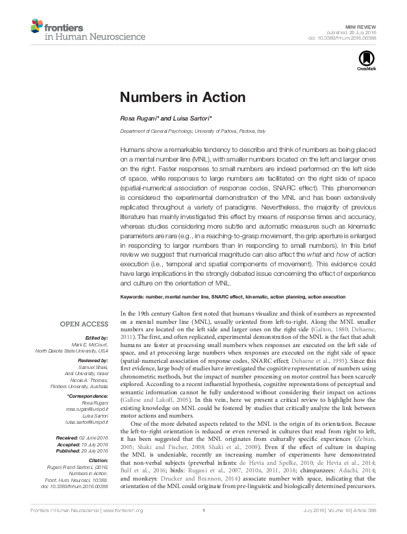 (PDF) Numbers in Action