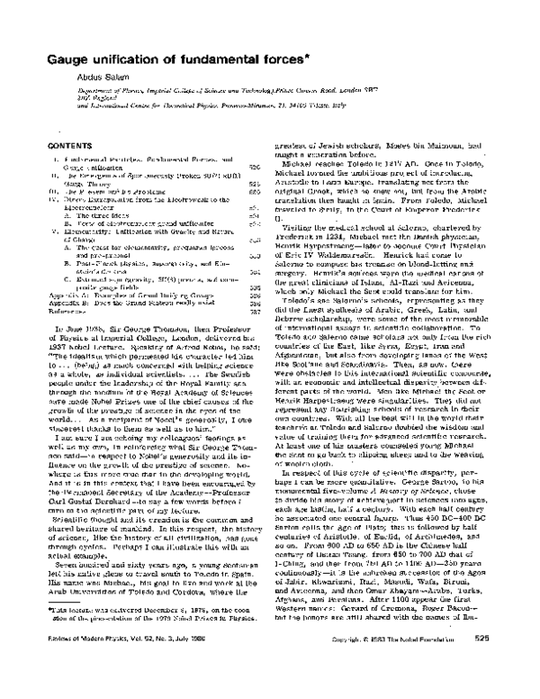 (PDF) Gauge unification of fundamental forces