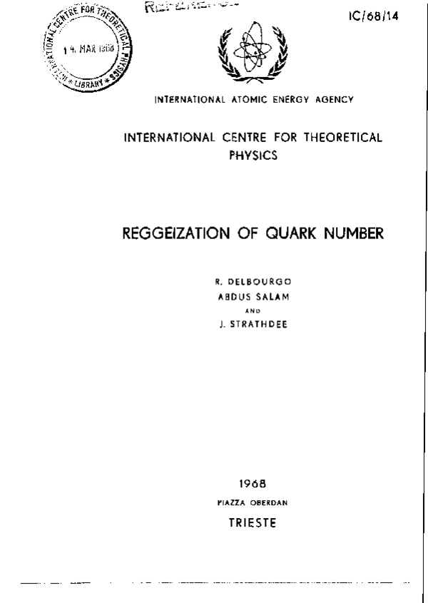 (PDF) Reggeization of Quark Number