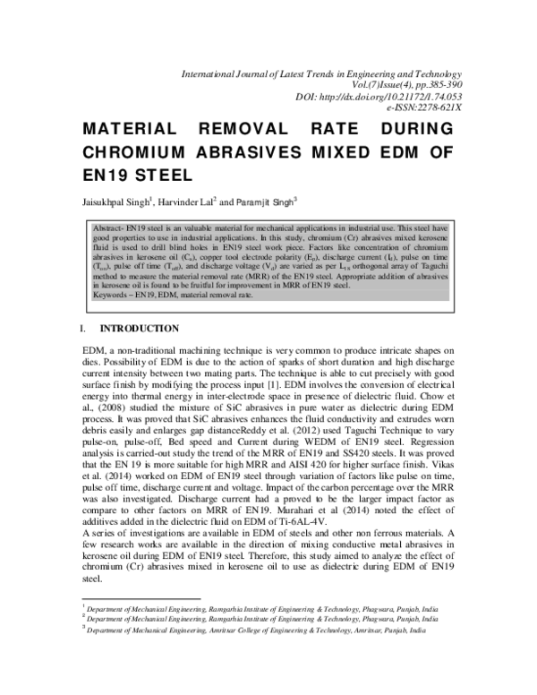 (PDF) Material removal rate during chromium abrasives mixed edm of en19 ...