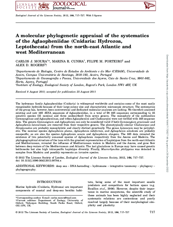 (PDF) A molecular phylogenetic appraisal of the systematics of the ...