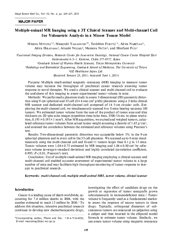 (PDF) Multiple-animal MR Imaging using a 3T Clinical Scanner and Multi ...
