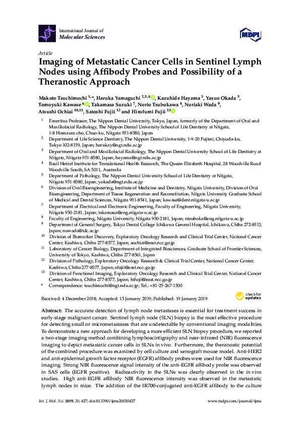 (PDF) Imaging of Metastatic Cancer Cells in Sentinel Lymph Nodes using Affibody Probes and ...