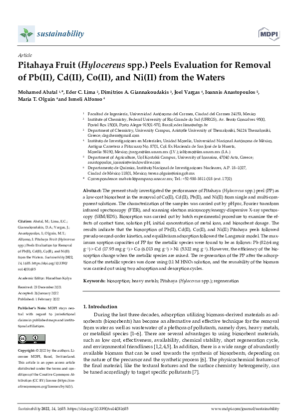(PDF) Pitahaya Fruit (Hylocereus spp.) Peels Evaluation for Removal of ...