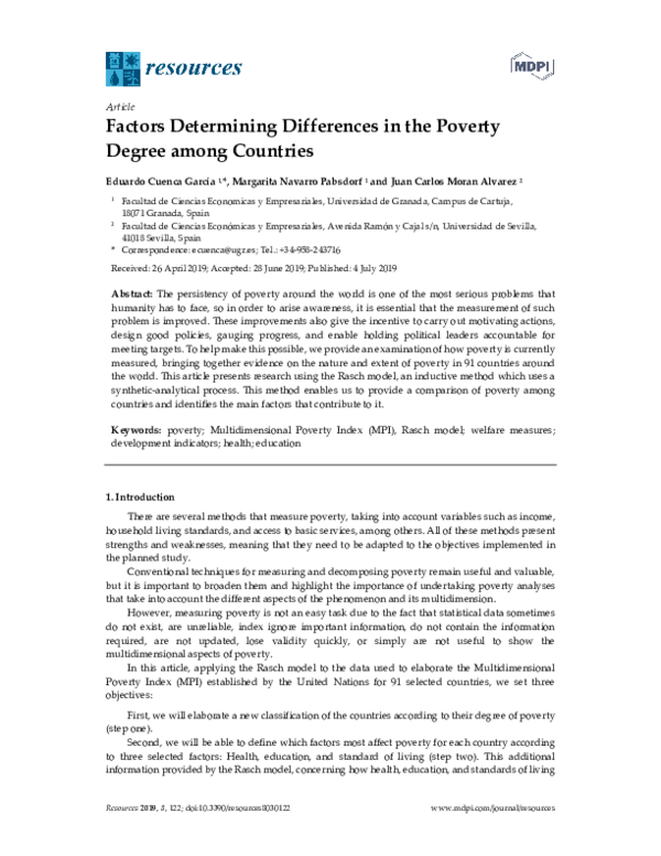 (PDF) Factors Determining Differences in the Poverty Degree among Countries