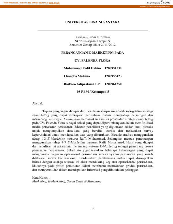 (PDF) Perancangan E-Marketing Pada CV. Falenda Flora