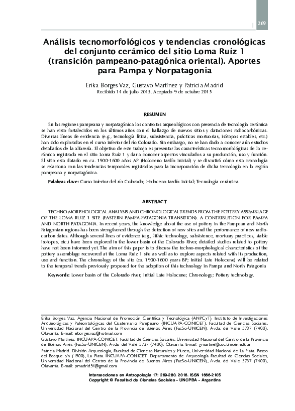 (PDF) Análisis tecnomorfológicos y tendencias cronológicas del conjunto ...