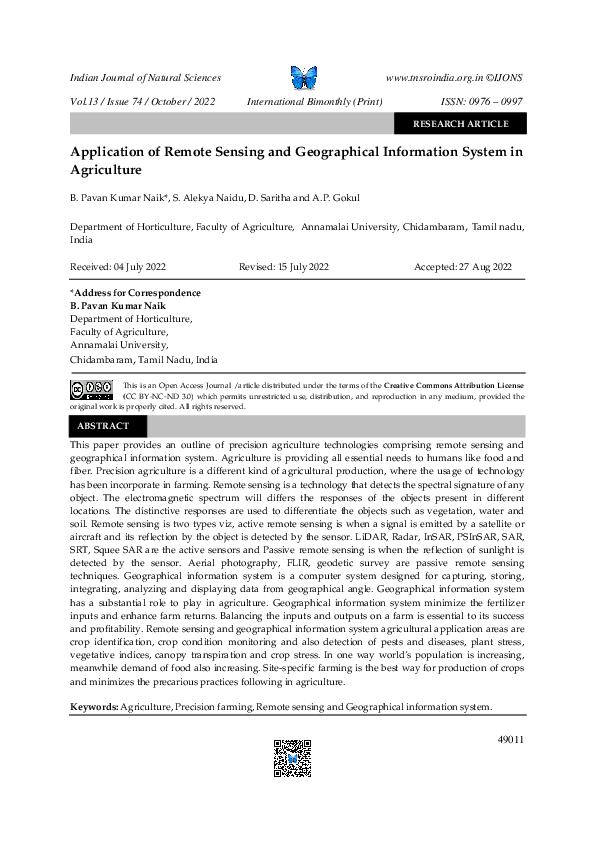 (PDF) Application of Remote Sensing and Geographical Information System ...