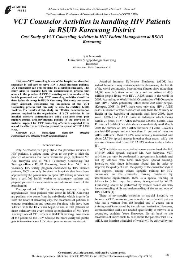 (PDF) VCT Counselor Activities in handling HIV Patients in RSUD ...