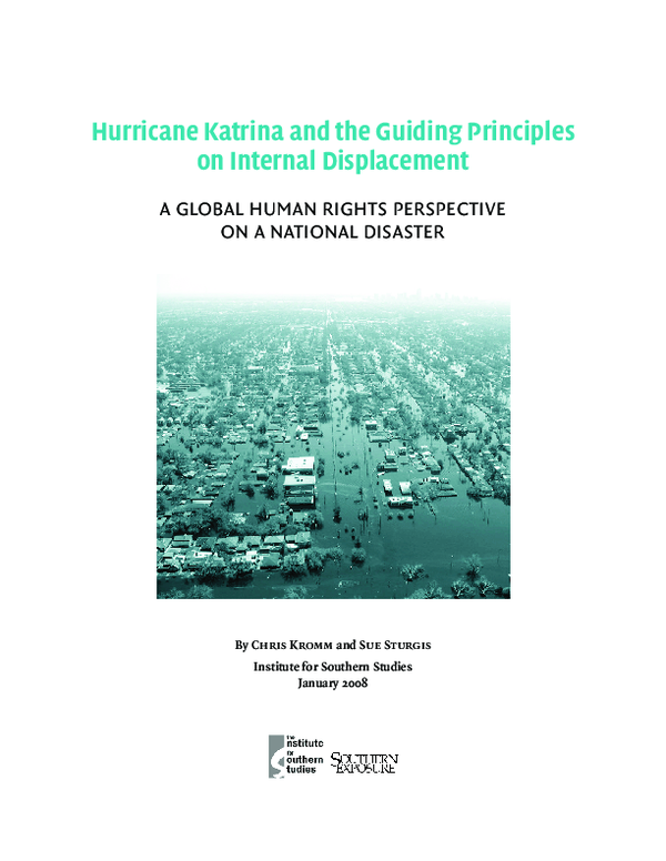 (PDF) Hurricane Katrina and the guiding principles on internal displacement