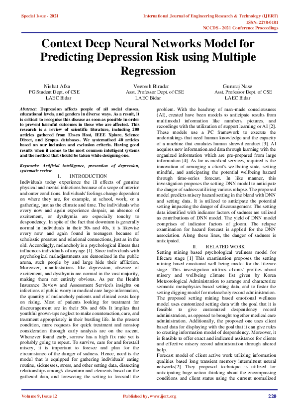(PDF) Context Deep Neural Networks Model for Predicting Depression Risk ...