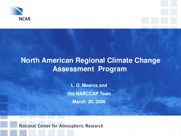 (PDF) North American regional climate change assessment program