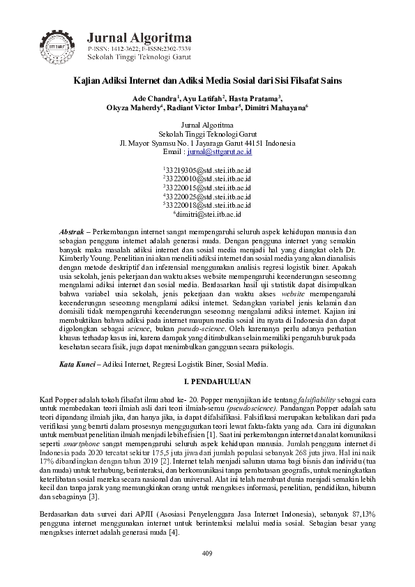 (PDF) Kajian Adiksi Internet dan Adiksi Media Sosial dari Sisi Filsafat ...