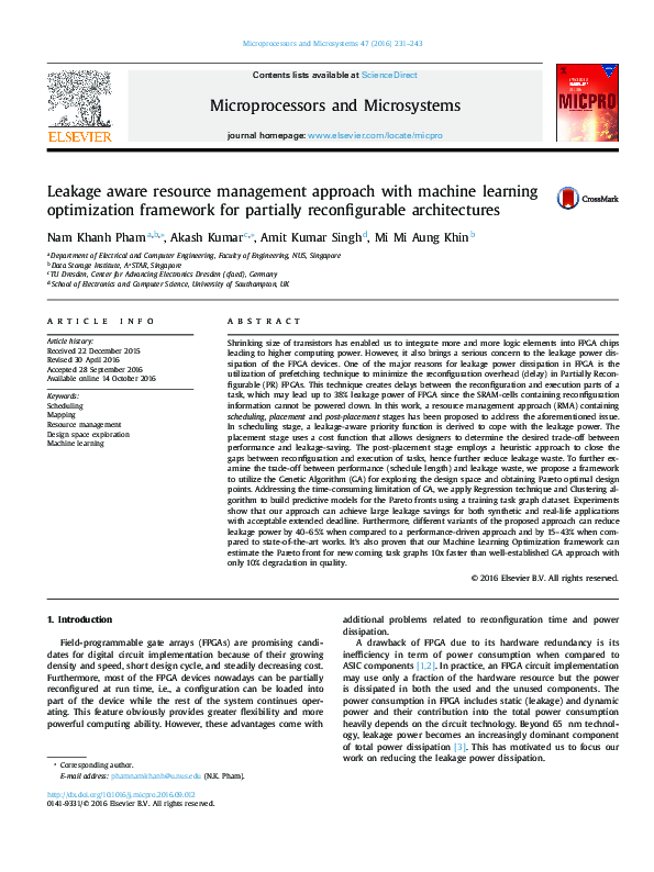 (PDF) Leakage aware resource management approach with machine learning optimization framework ...