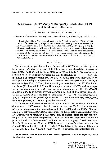 (PDF) Microwave spectroscopy of isotopically substituted HCCN and its ...