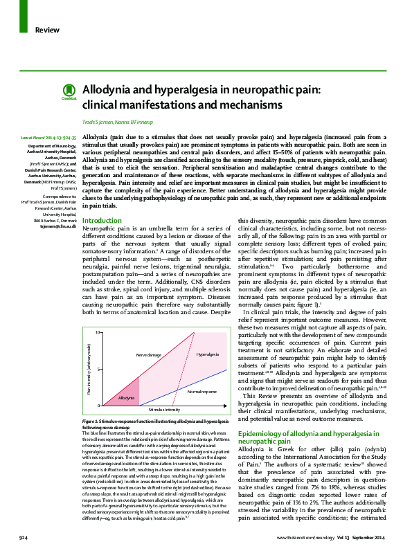 (PDF) Allodynia and hyperalgesia in neuropathic pain: clinical ...