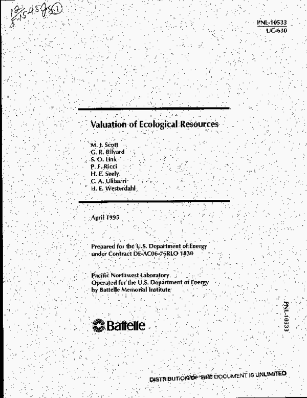 (PDF) Valuation of ecological resources | Carlos Ulibarri - Academia.edu