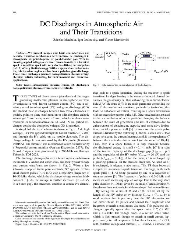 (PDF) DC Discharges in Atmospheric Air and Their Transitions
