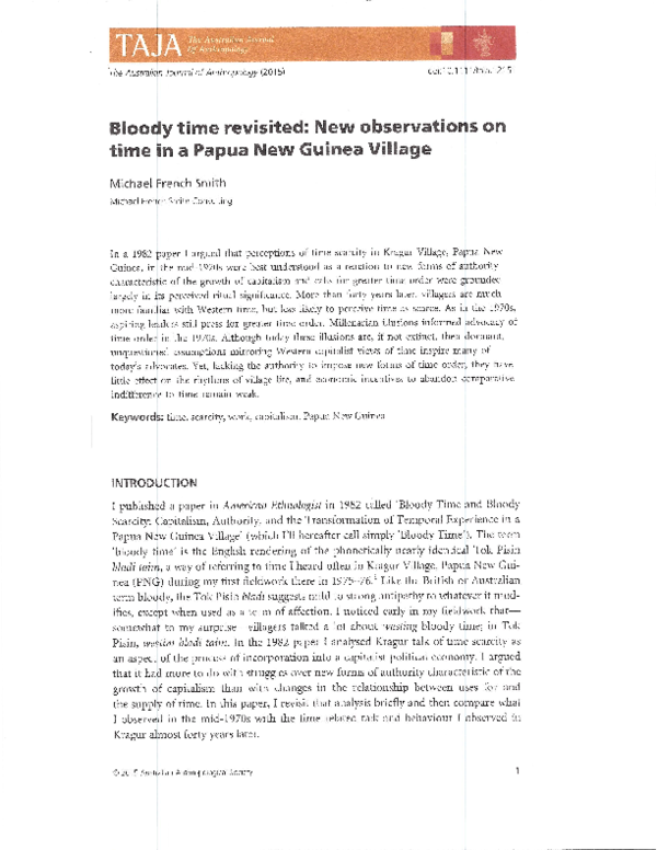 (PDF) Bloody Time Revisited