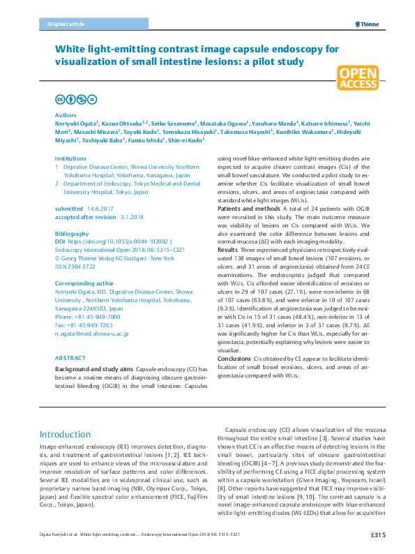 (PDF) White light-emitting contrast image capsule endoscopy for ...