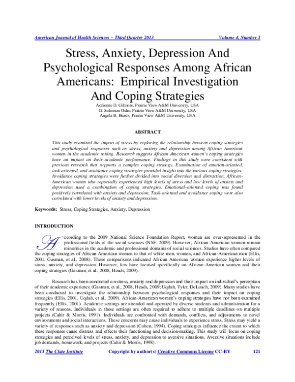 (PDF) Stress, Anxiety, Depression And Psychological Responses Among ...