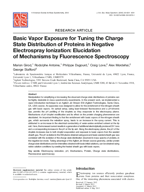 (PDF) Basic Vapor Exposure for Tuning the Charge State Distribution of ...