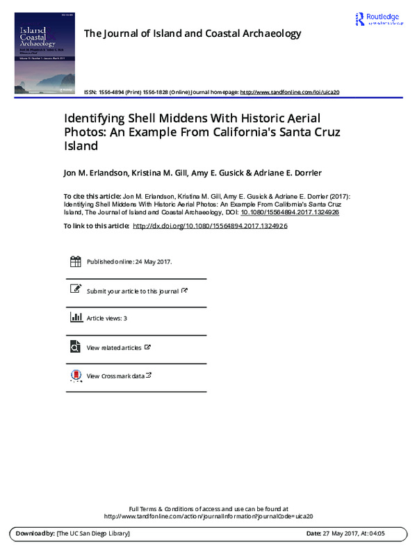 (PDF) Identifying Shell Middens With Historic Aerial Photos: An Example ...