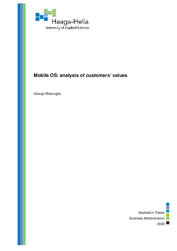 (PDF) Mobile OS: Analysis of Customers Values