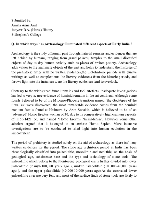 (DOC) Archaeology in Study of History