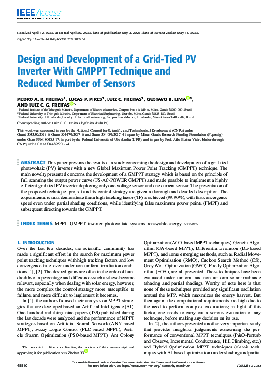 (PDF) Design and Development of a Grid-Tied PV Inverter With GMPPT Technique and Reduced Number ...