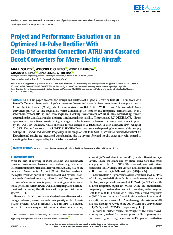 (PDF) Project and Performance Evaluation on an Optimized 18-Pulse ...