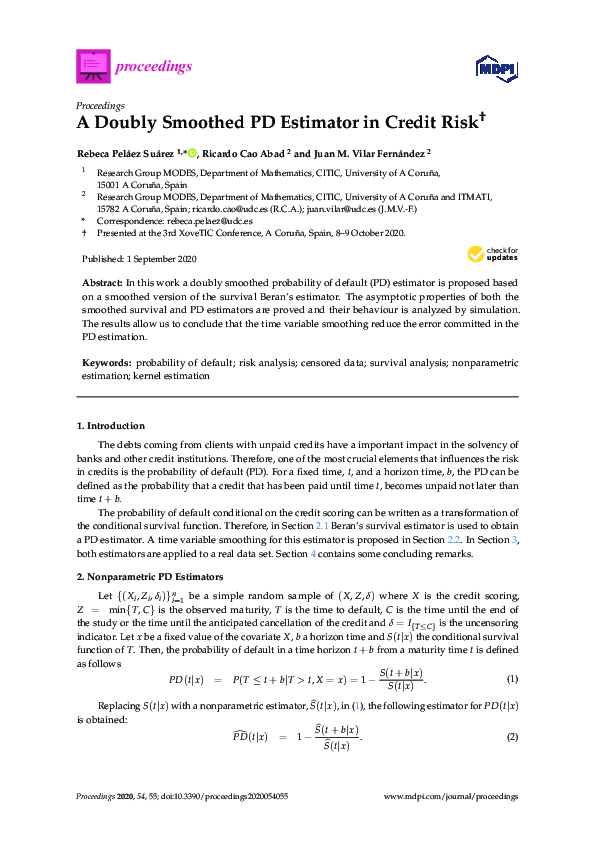 (PDF) A Doubly Smoothed PD Estimator in Credit Risk