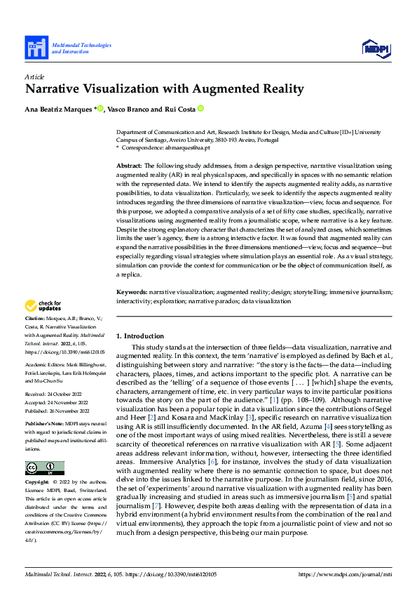 (PDF) Narrative Visualization with Augmented Reality