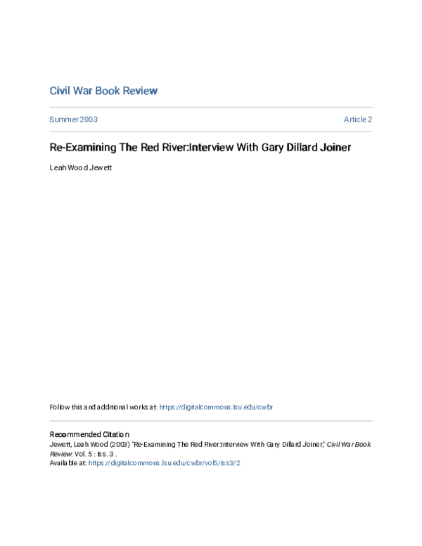 (PDF) Re-Examining The Red River : Interview With Gary Dillard Joiner