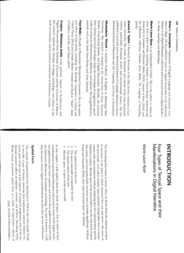(PDF) Four Types of Textual Space and their Manifestations in Digital Narrative