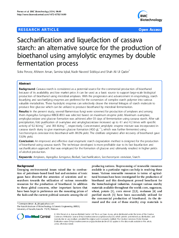 (PDF) Saccharification and liquefaction of cassava starch: an alternative source for the ...