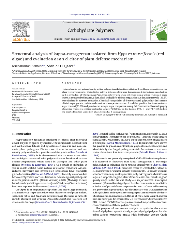 (PDF) Structural analysis of kappa-carrageenan isolated from Hypnea ...