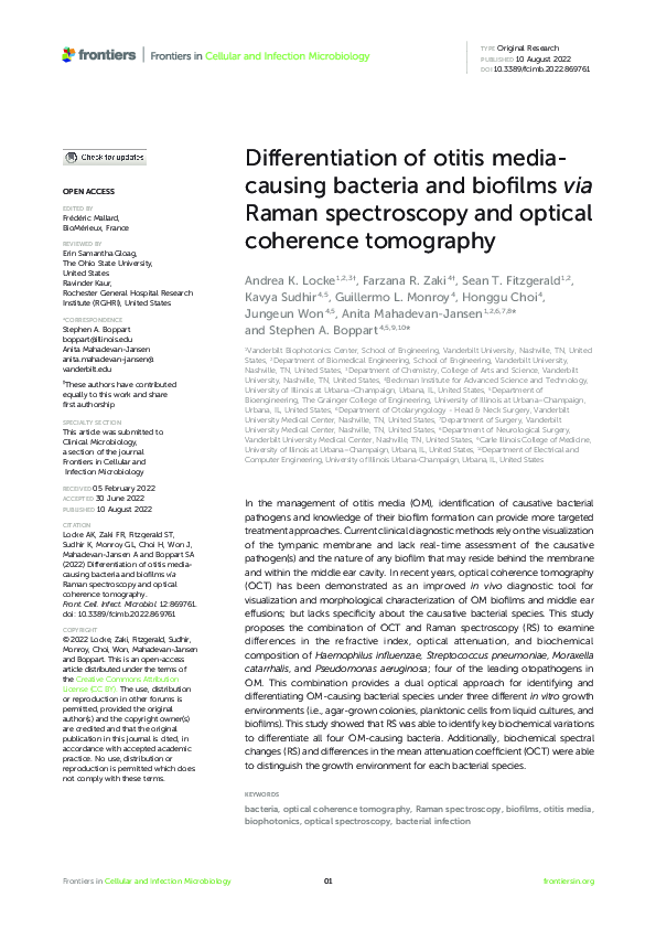 (PDF) Differentiation of otitis media-causing bacteria and biofilms via ...