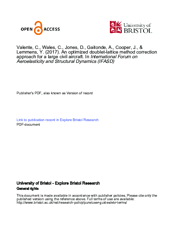 (PDF) An optimized doublet-lattice method correction approach for a ...