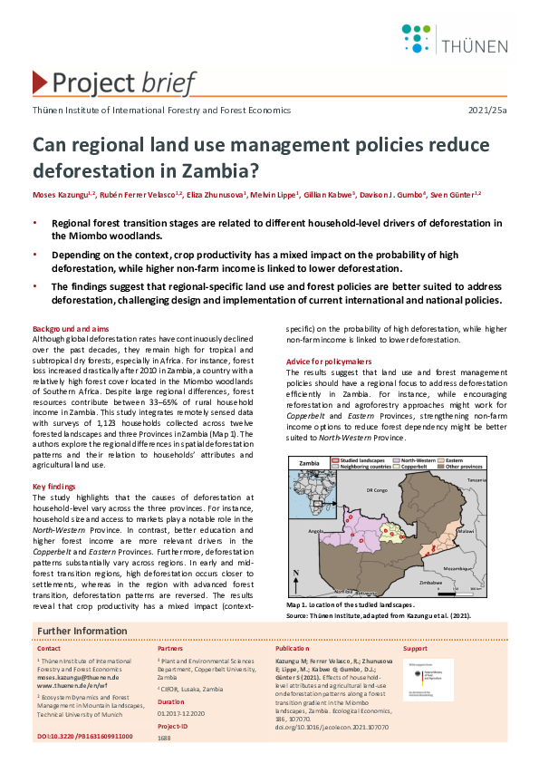 (PDF) Can regional land use management policies reduce deforestation in ...