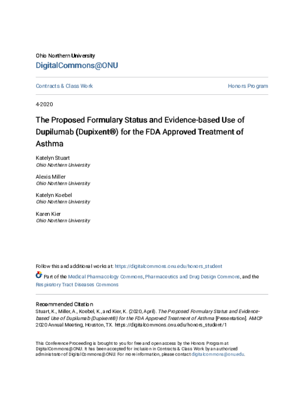 (PDF) The Proposed Formulary Status and Evidence-based Use of Dupilumab ...