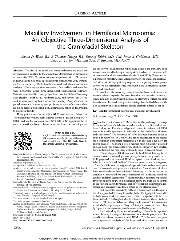 (PDF) Maxillary and Mandibular Relationships in Hemifacial Microsomia