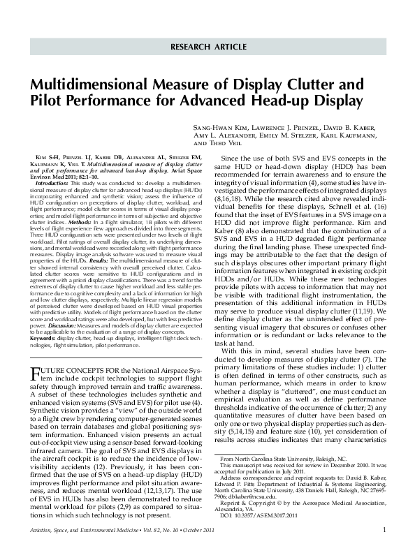 (PDF) Multidimensional Measure of Display Clutter and Pilot Performance for Advanced Head-up ...