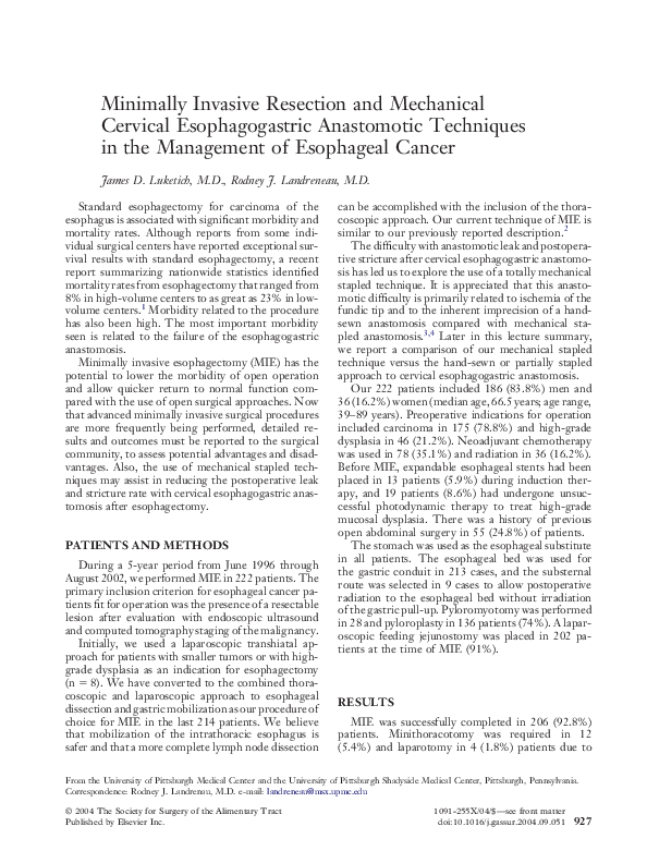 (PDF) Minimally invasive resection and mechanical cervical ...